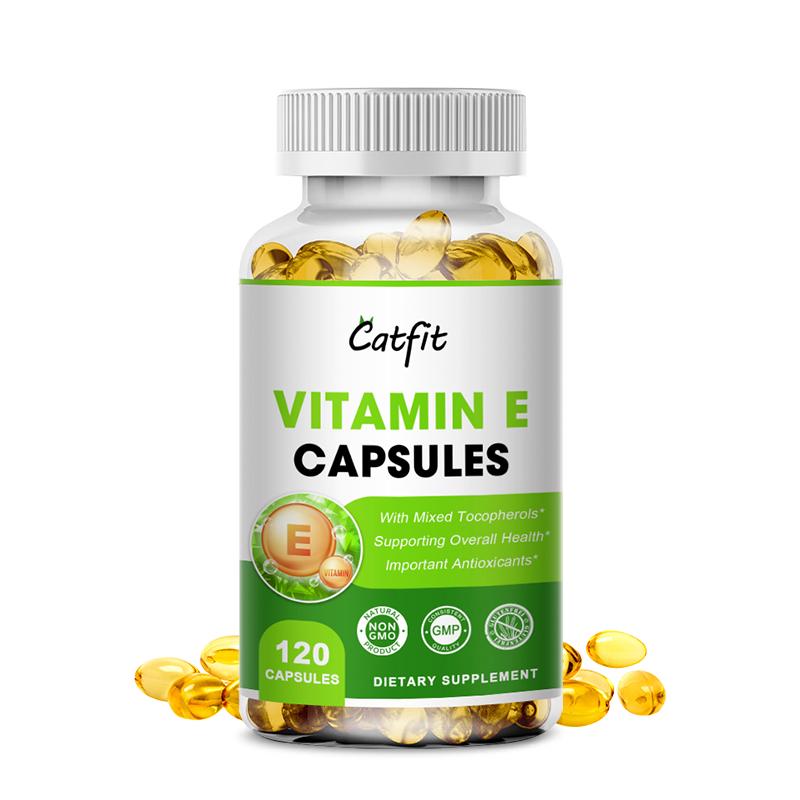Catfit Vitamin E Capsules 400IU for Skin, Hair, Nails, Immune & Eye He